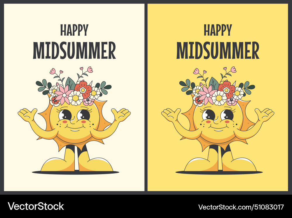 Happy midsummer lettering quote Royalty Free Vector Image