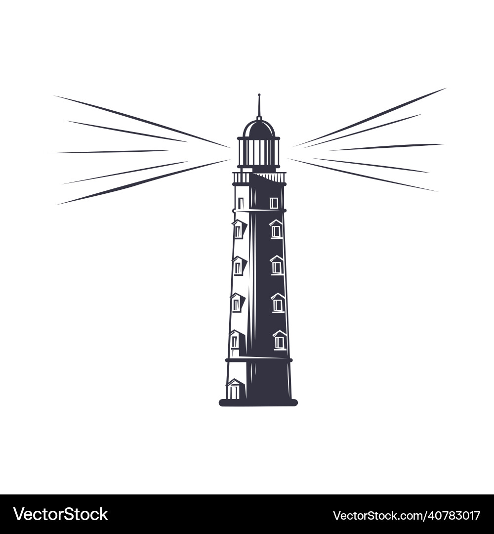 Lighthouse logo or label Royalty Free Vector Image