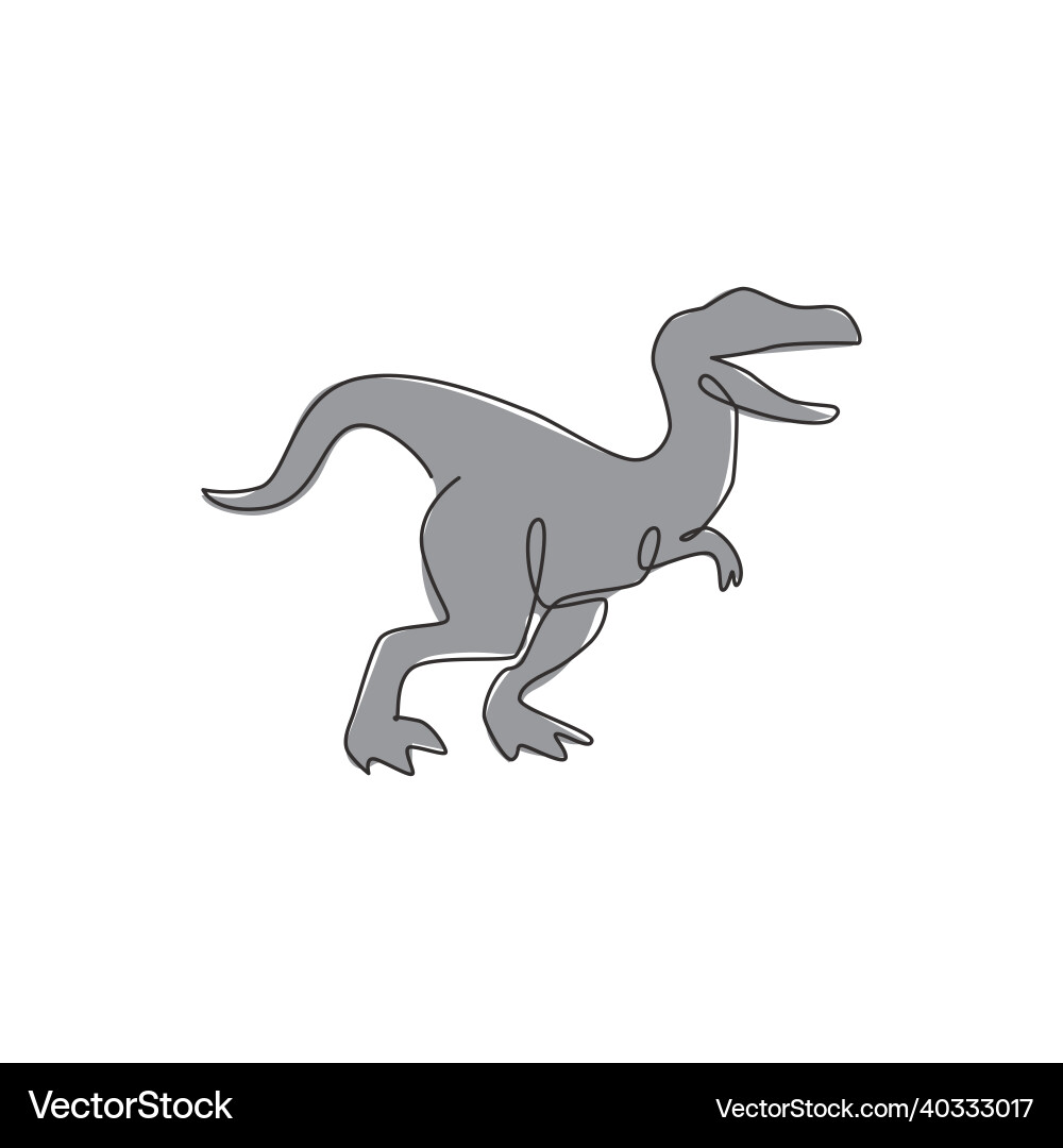 One continuous line drawing of aggressive raptor Vector Image
