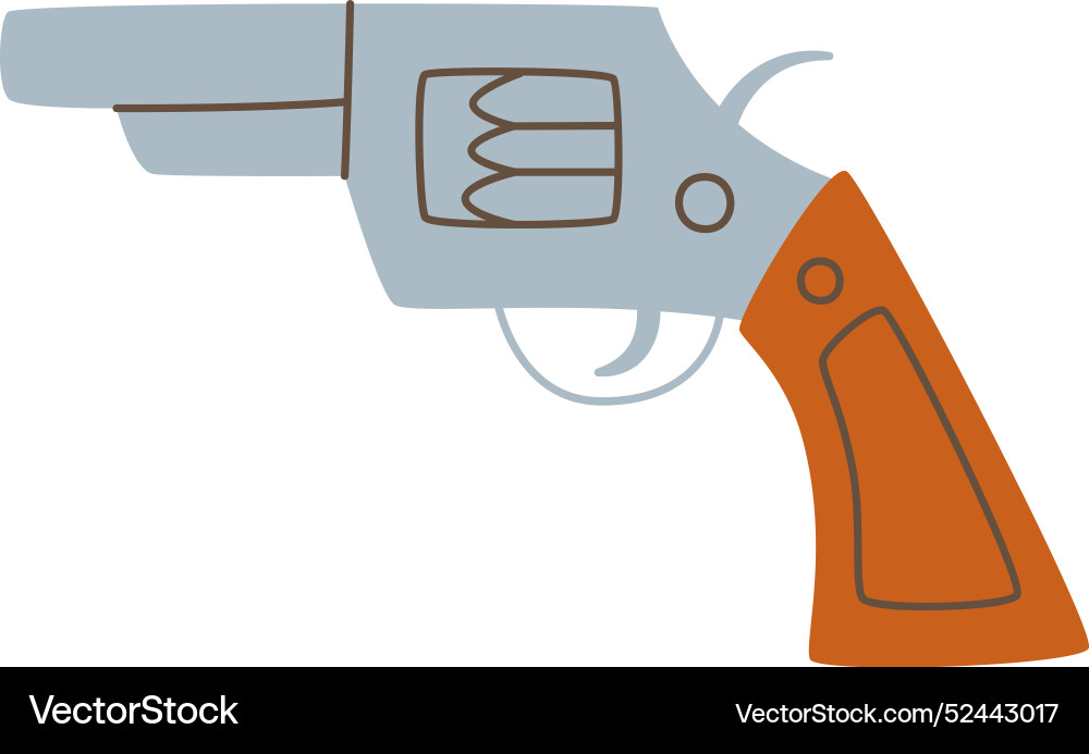Revolver pistol retro icon Royalty Free Vector Image