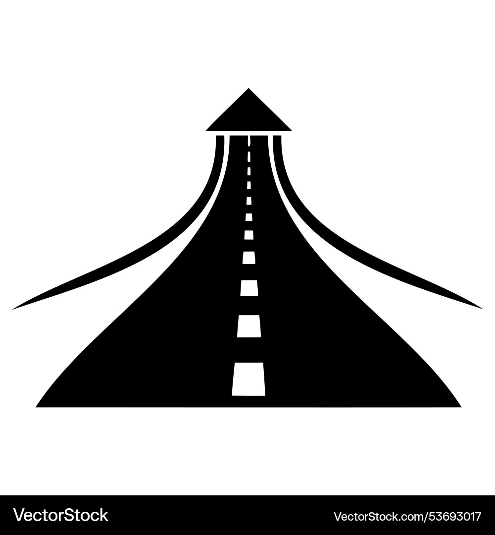 Road icon silhouette Royalty Free Vector Image
