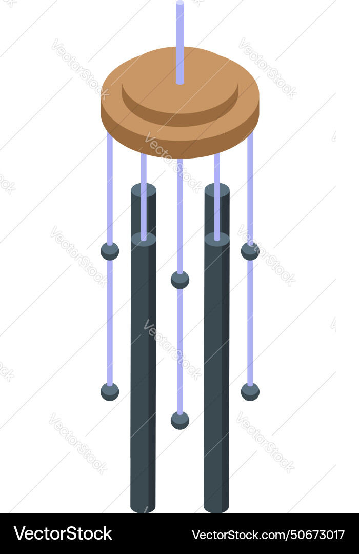 Signaling wind chime icon isometric Royalty Free Vector