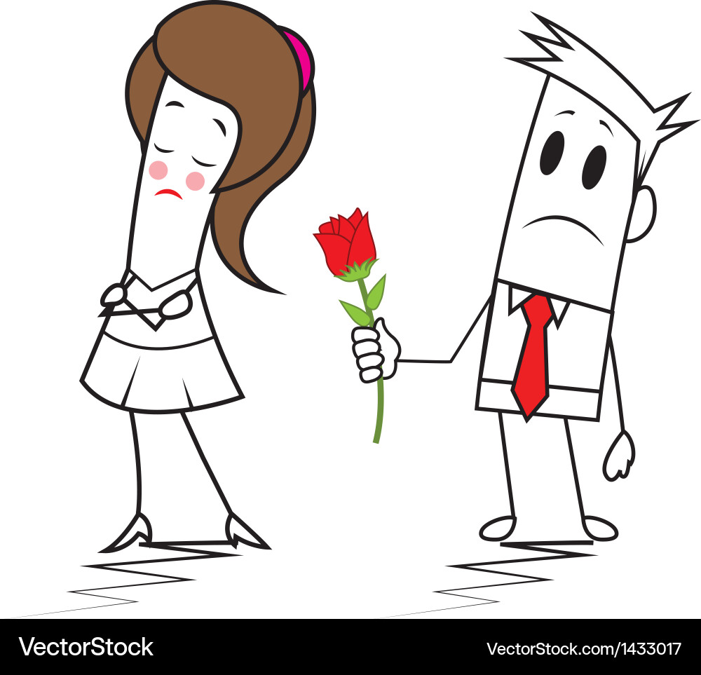 Square guy - relationship Royalty Free Vector Image