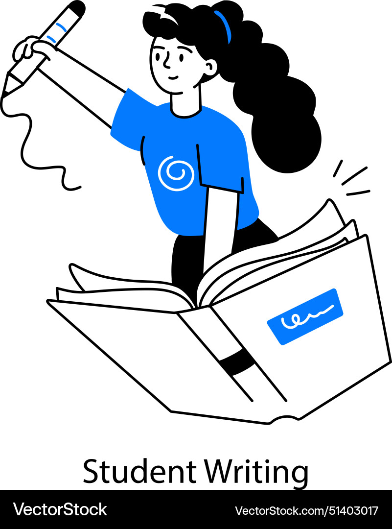 Student writing Royalty Free Vector Image - VectorStock