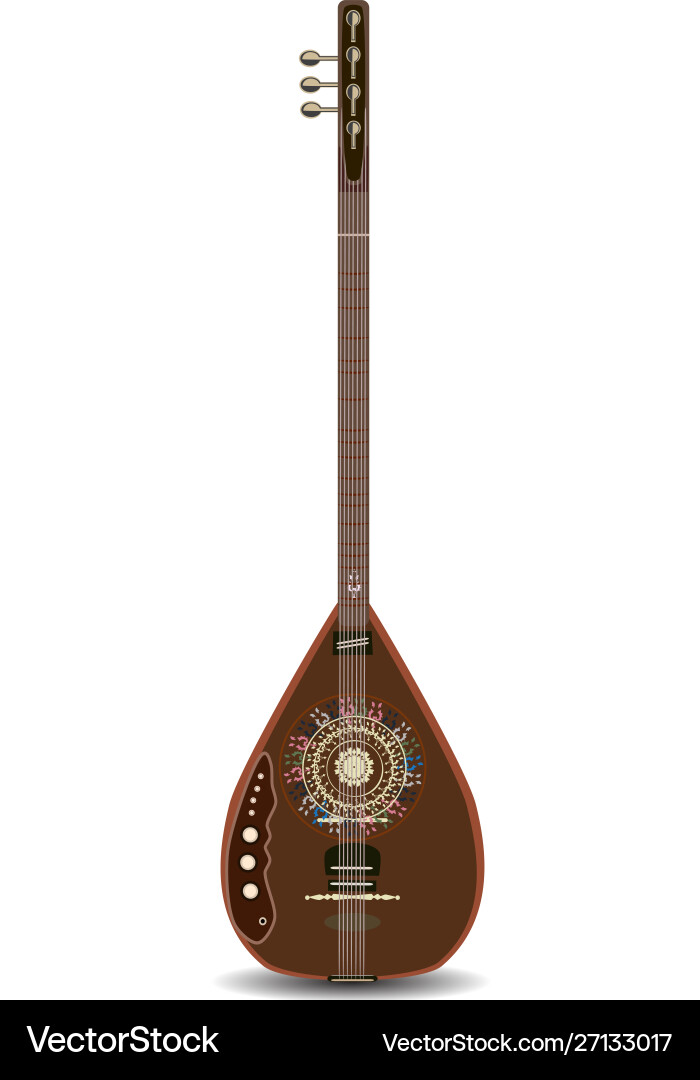 Turkish electric baglama saz Royalty Free Vector Image