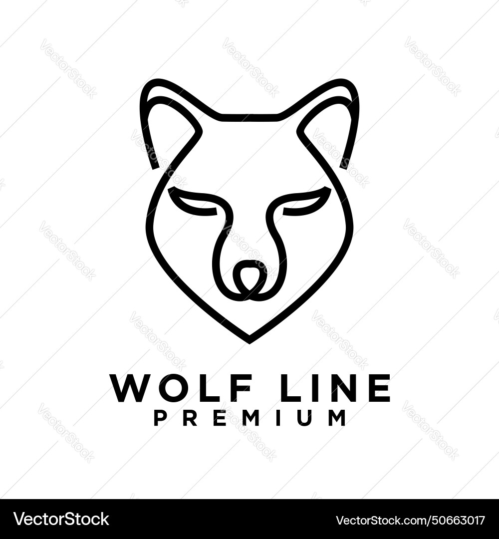 Wolf line logo icon design Royalty Free Vector Image