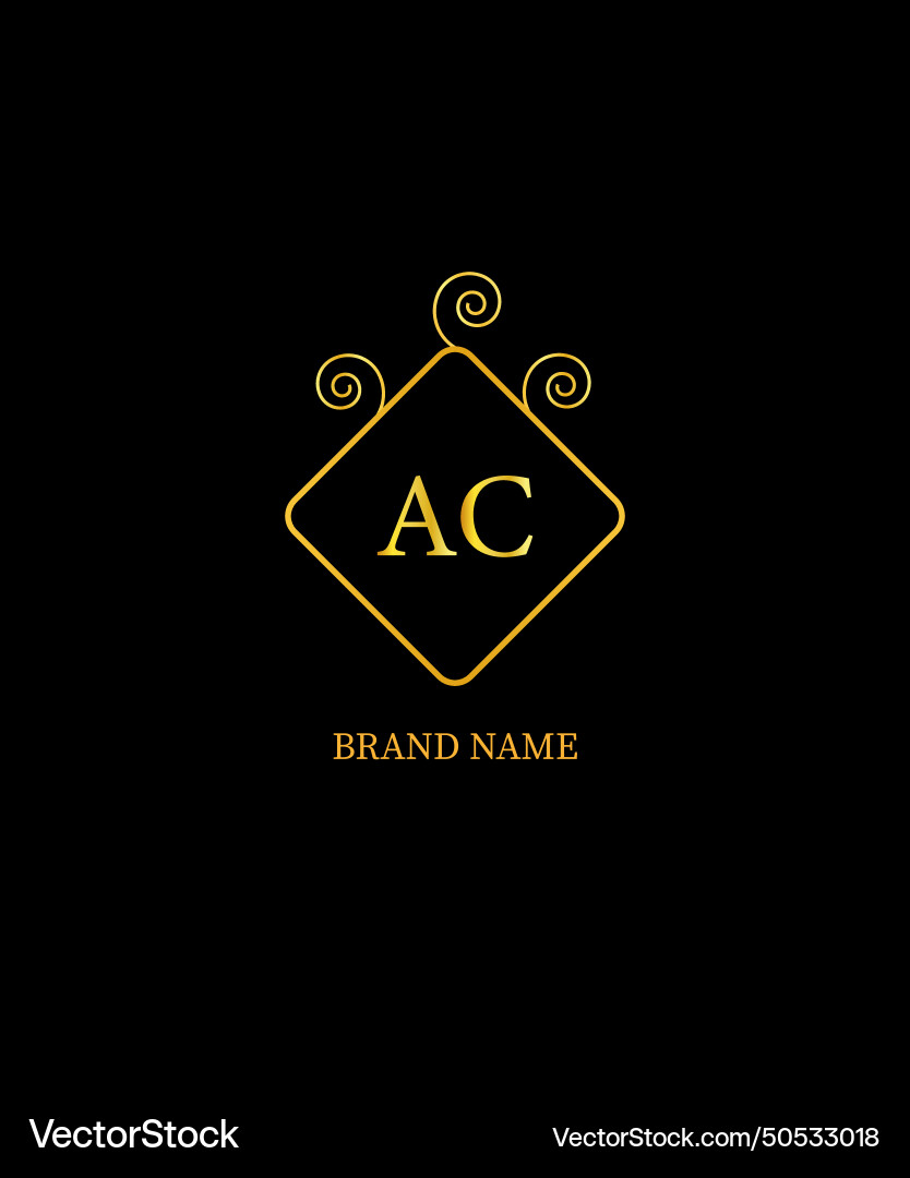 Ac letter logo design Royalty Free Vector Image
