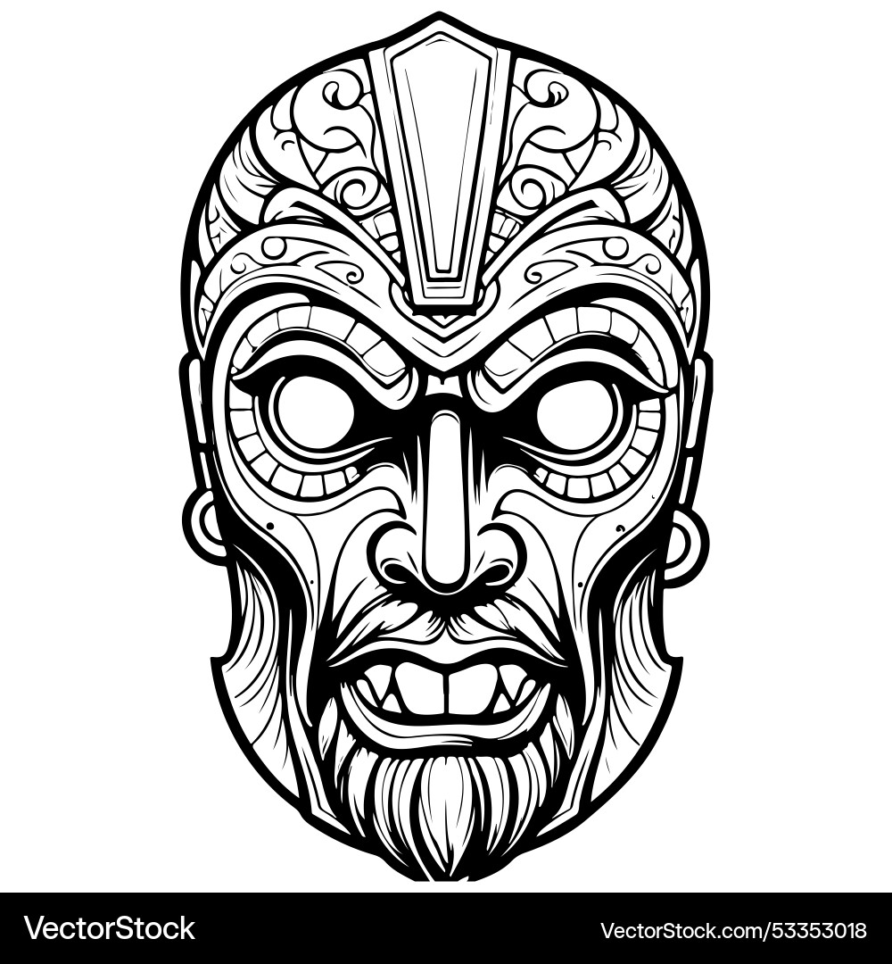 Black cartoon face mask sketch realistic line Vector Image