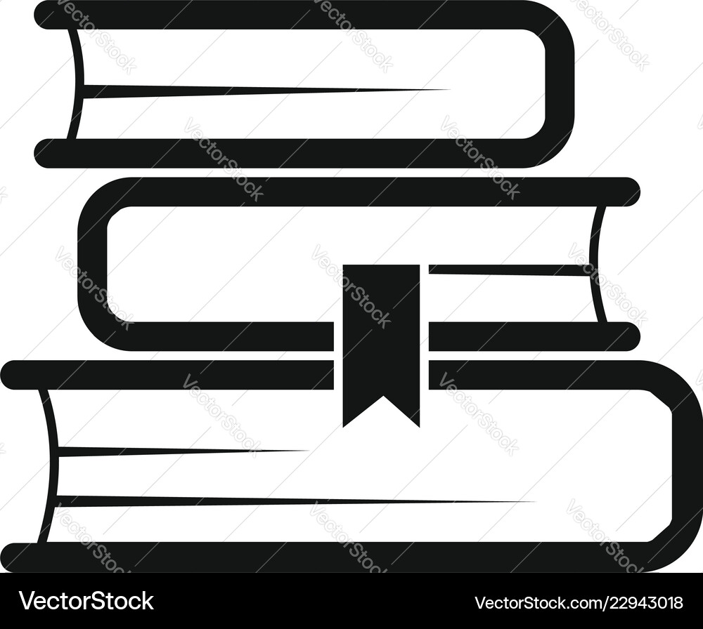 Book stack icon simple style Royalty Free Vector Image