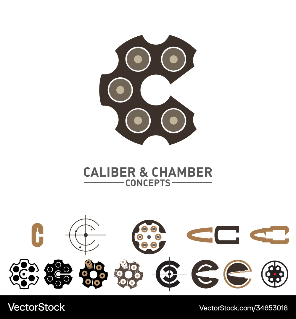 Caliber & Chamber Symbols Royalty Free Vector Image