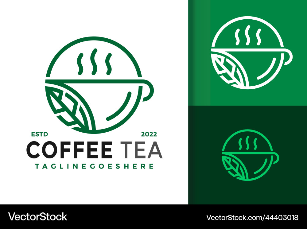 Coffee and tea logo design brand identity logos Vector Image