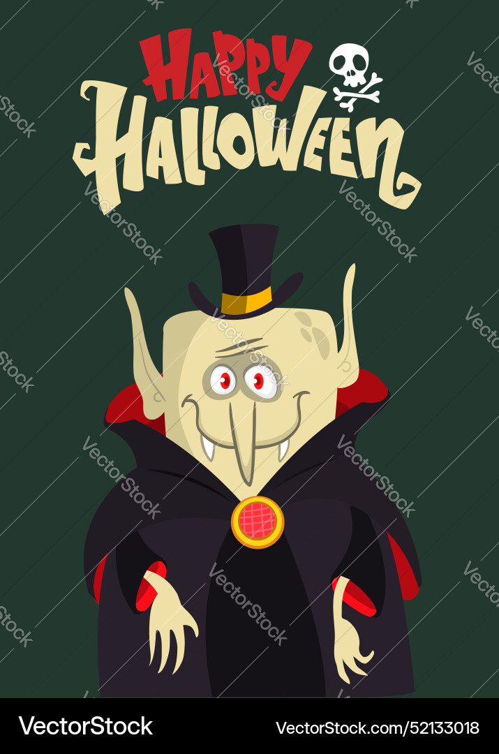Funny cartoon vampire character design with big Vector Image