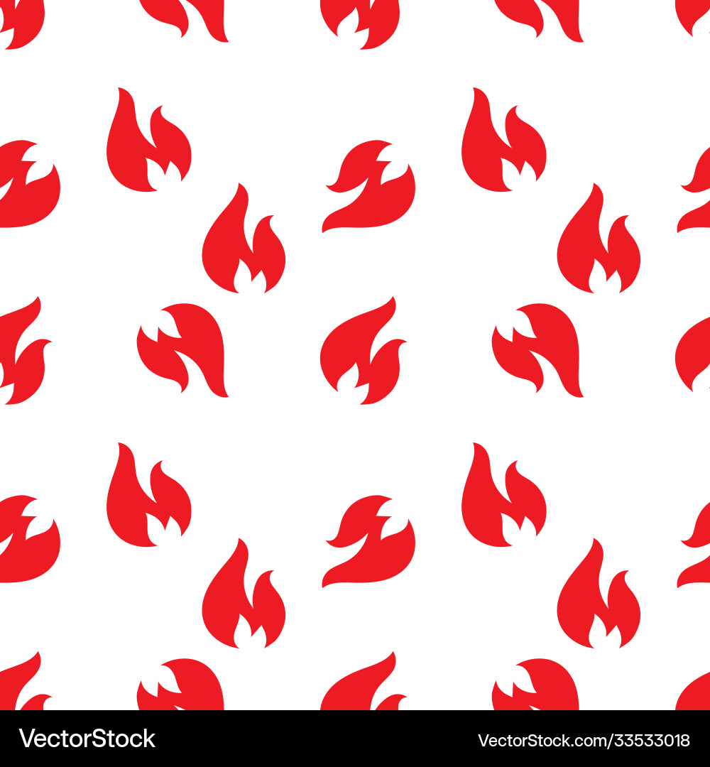 Red fire flames seamless pattern for background Vector Image