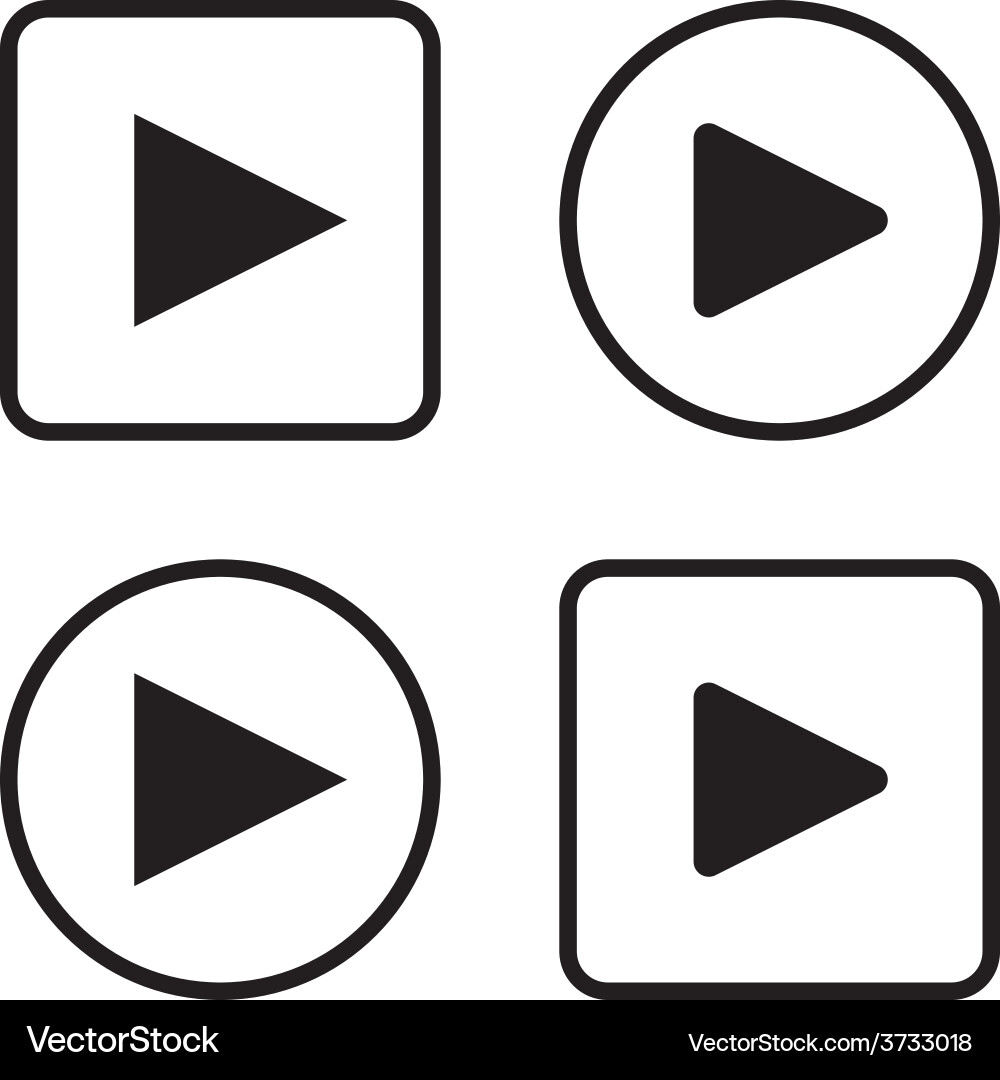 Set of play button icons Royalty Free Vector Image