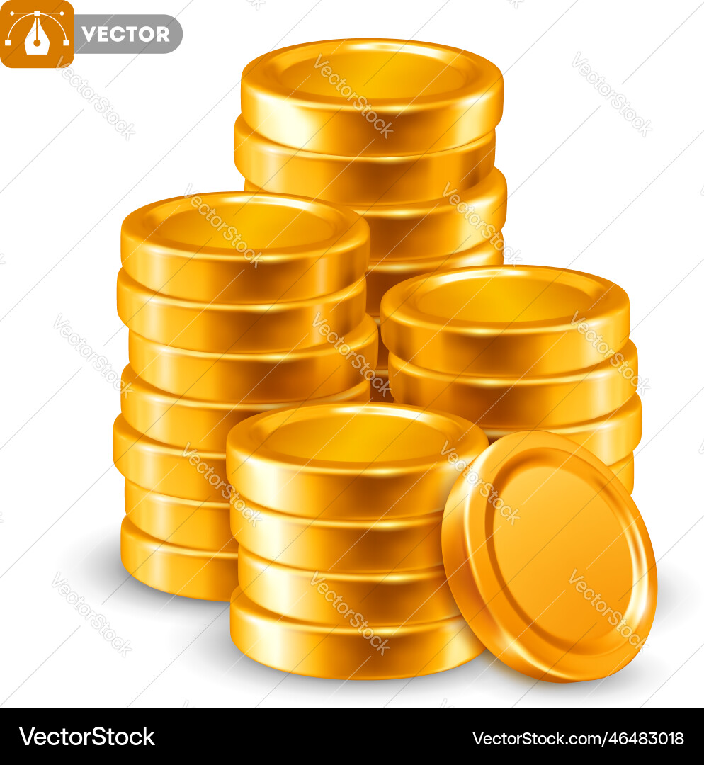 Stack of gold coins Royalty Free Vector Image - VectorStock