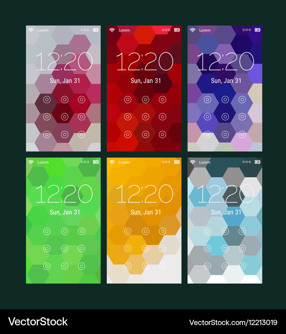 Abstract geometric ui screens mockup kit Vector Image