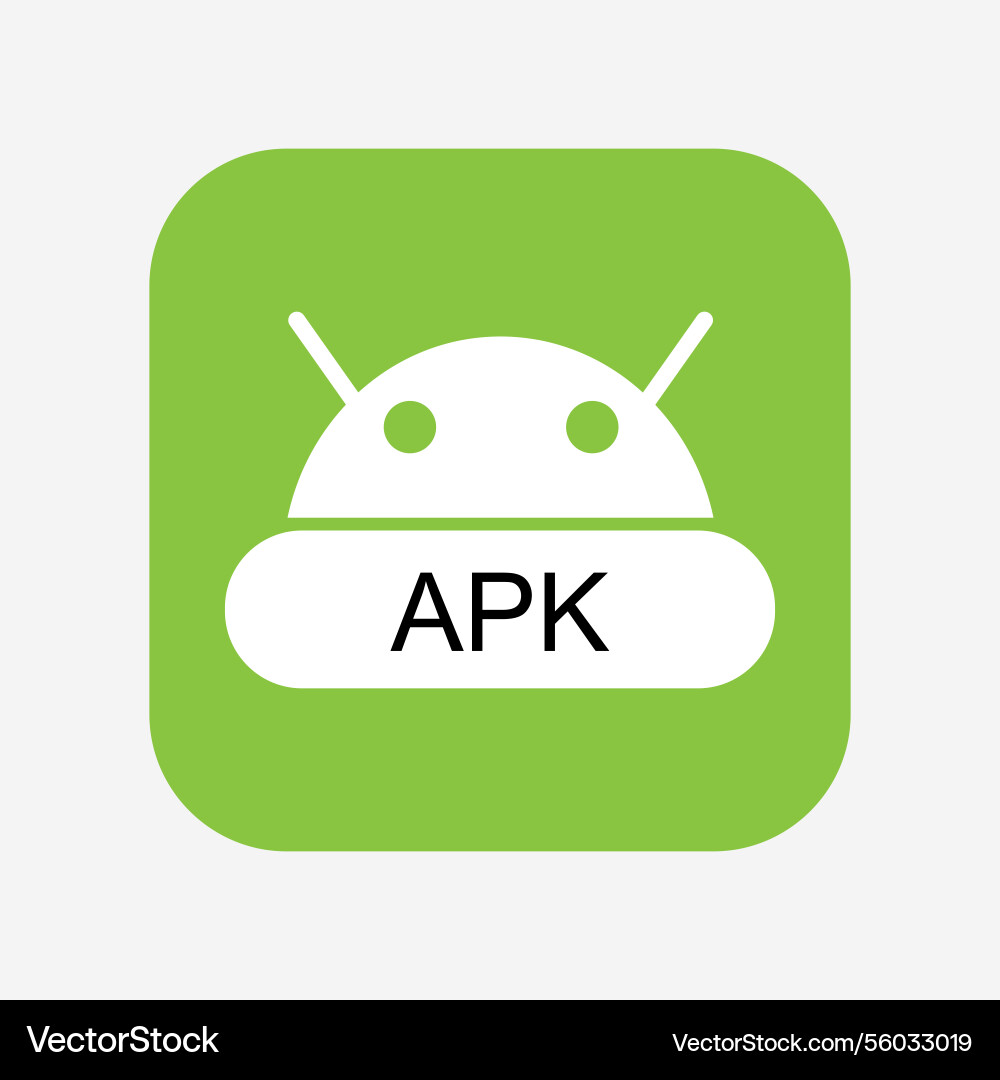 Apk android character logo Royalty Free Vector Image
