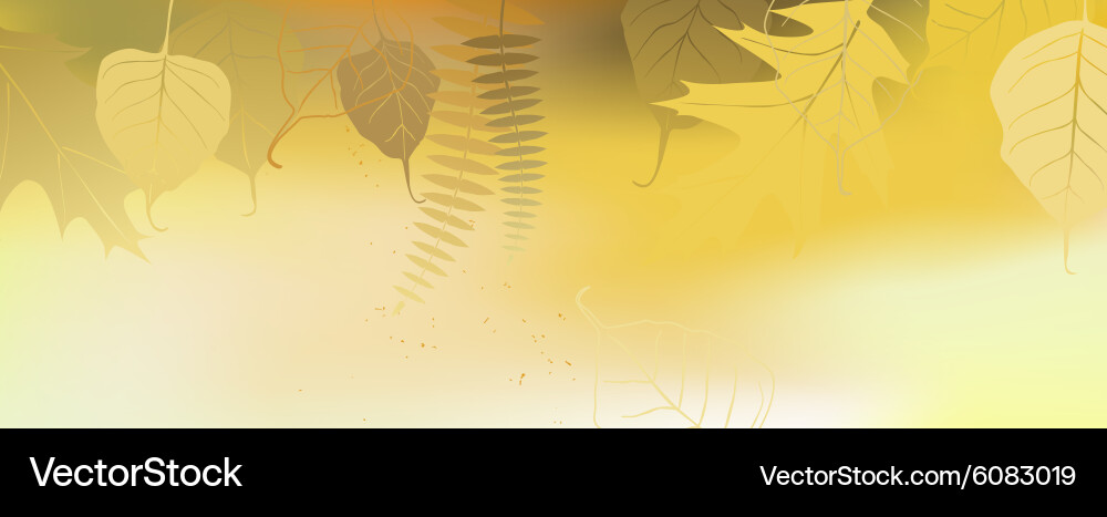 Autumn horizontal banner yellow Royalty Free Vector Image