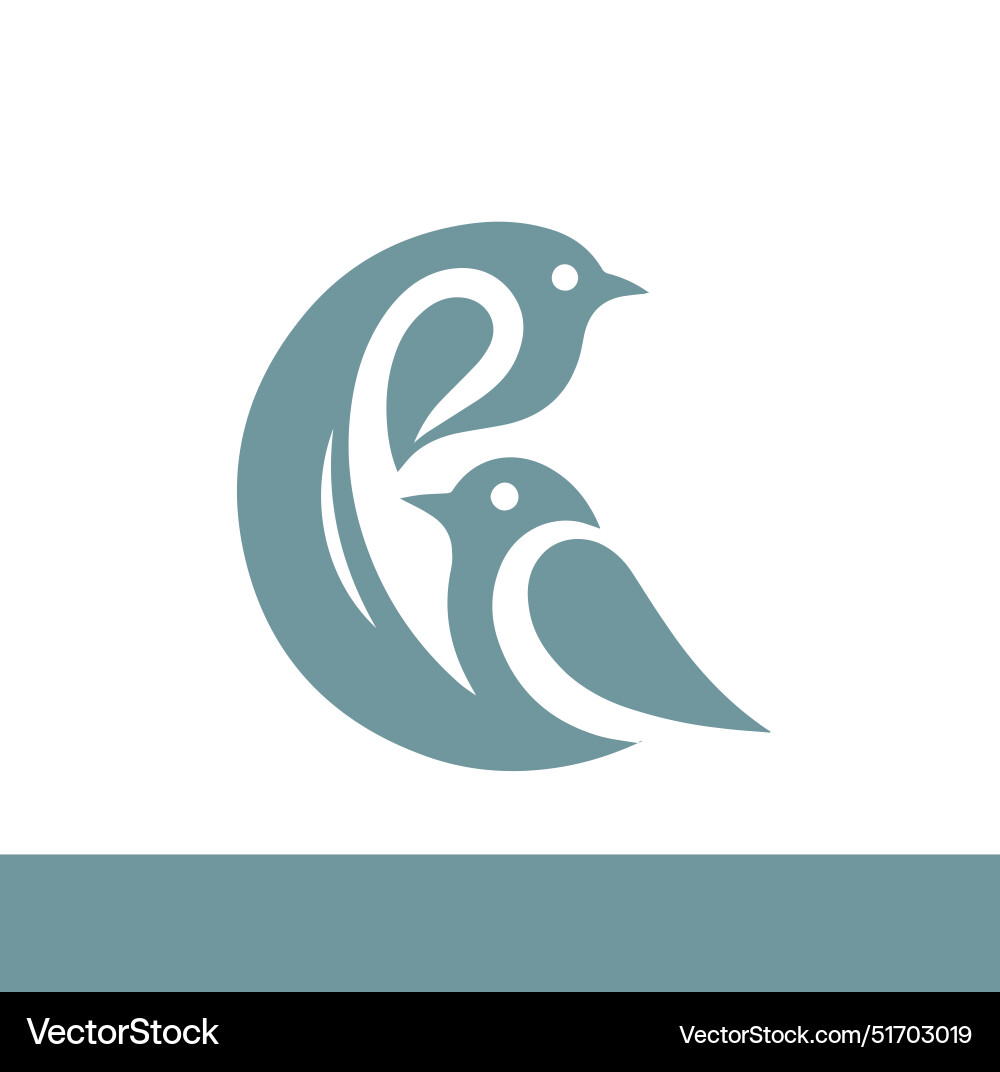 Bird floral logo Royalty Free Vector Image - VectorStock