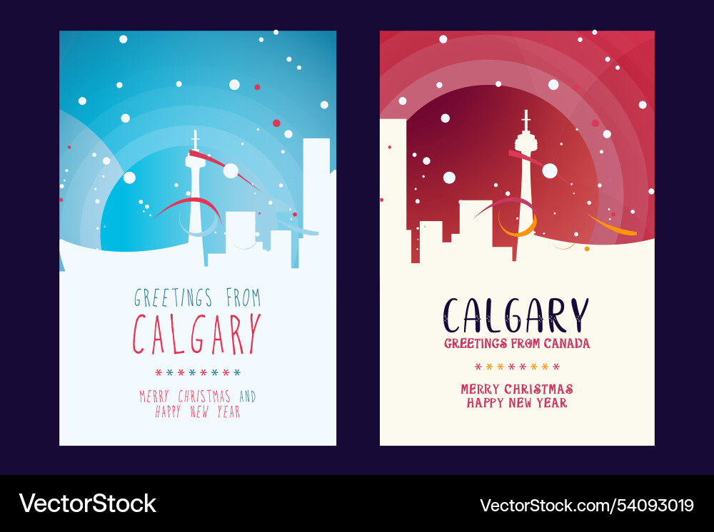 Calgary city poster with christmas skyline Vector Image