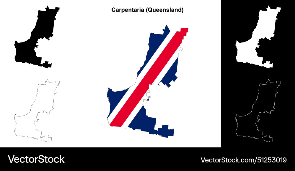 Carpentaria outline map Royalty Free Vector Image