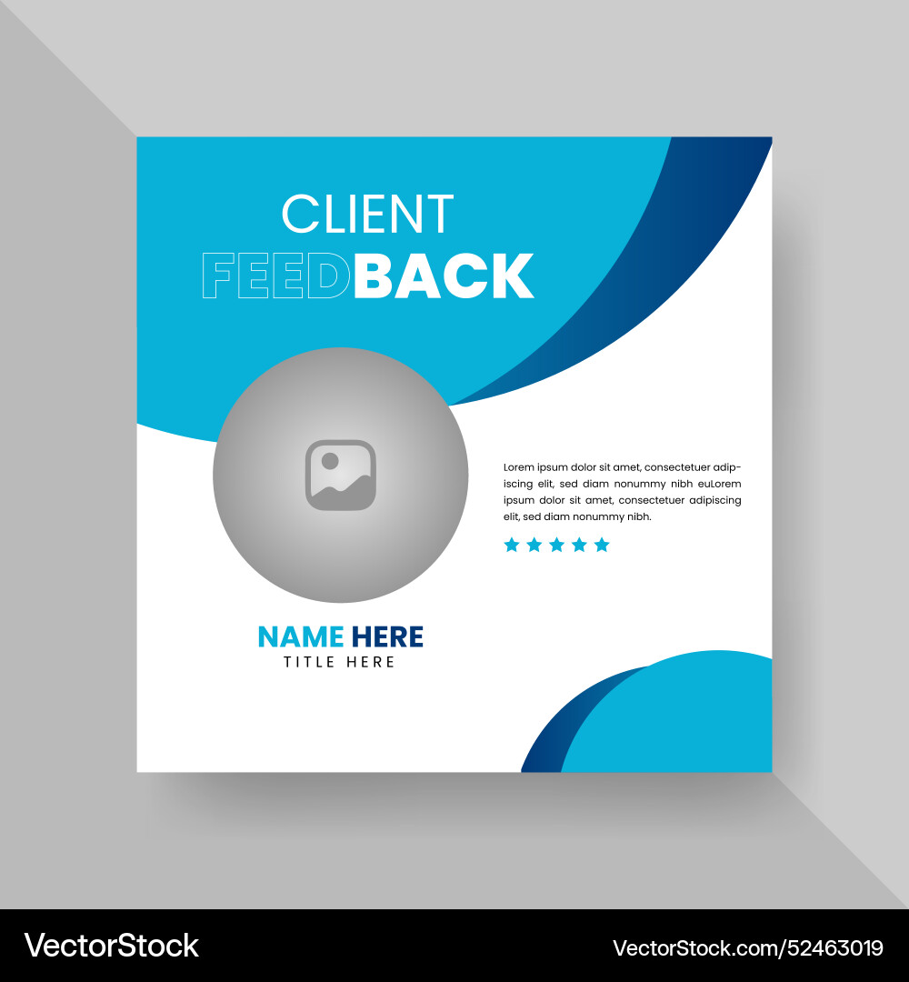 Client or customer testimonial social media post Vector Image