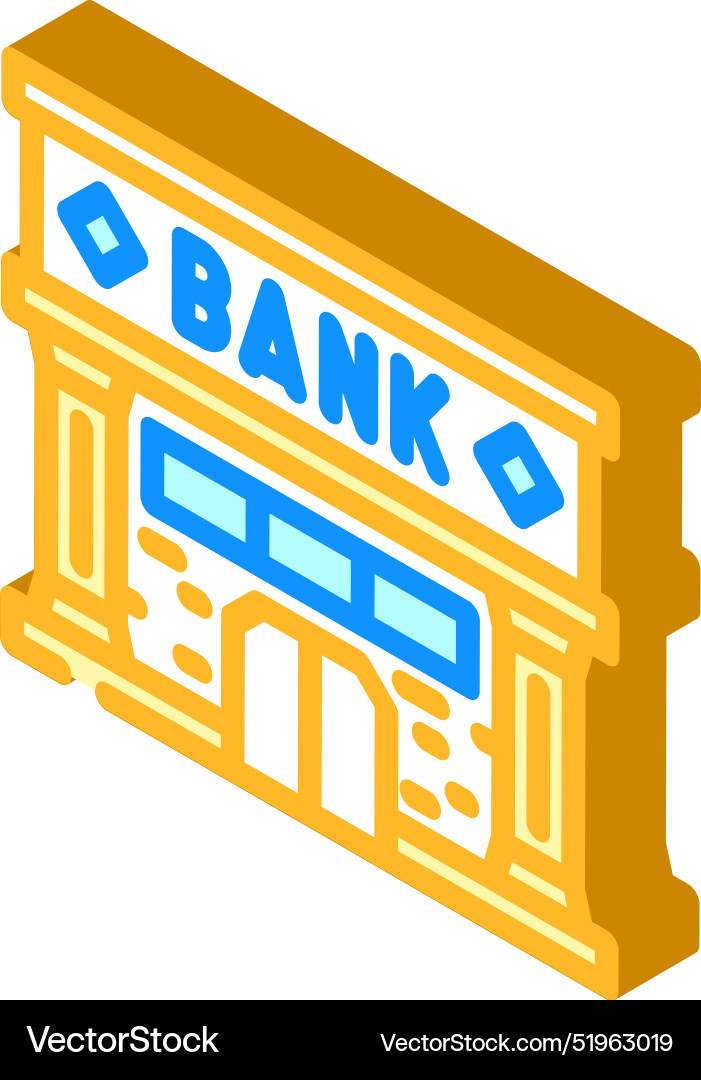 Credit bank building isometric icon Royalty Free Vector