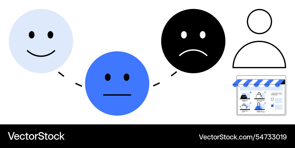 Customer Feedback Reise mit Emoticons Lizenzfreier Vektor