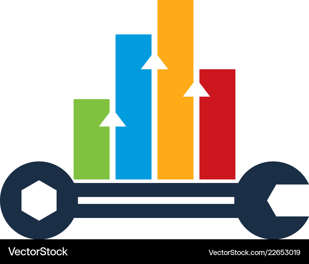Graph fix and repair logo icon design Royalty Free Vector