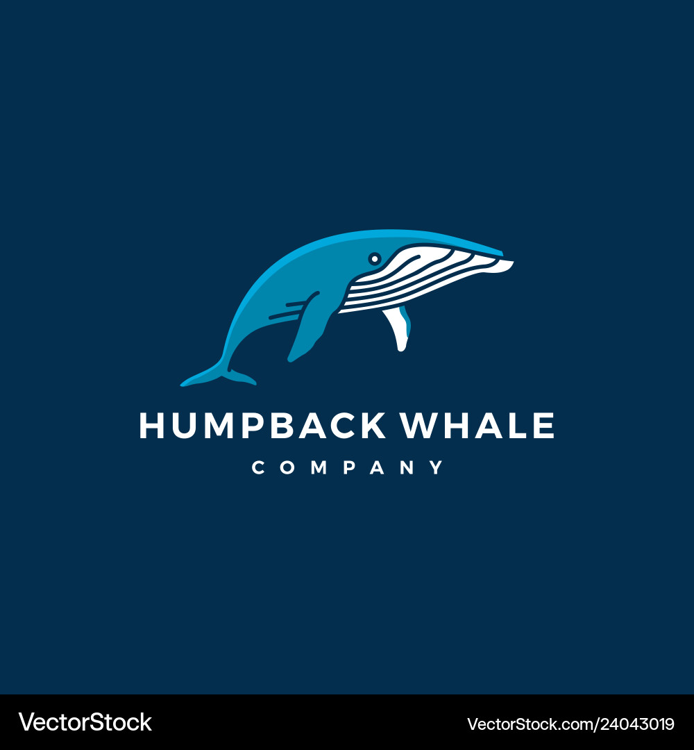 Humpback whale logo icon Royalty Free Vector Image