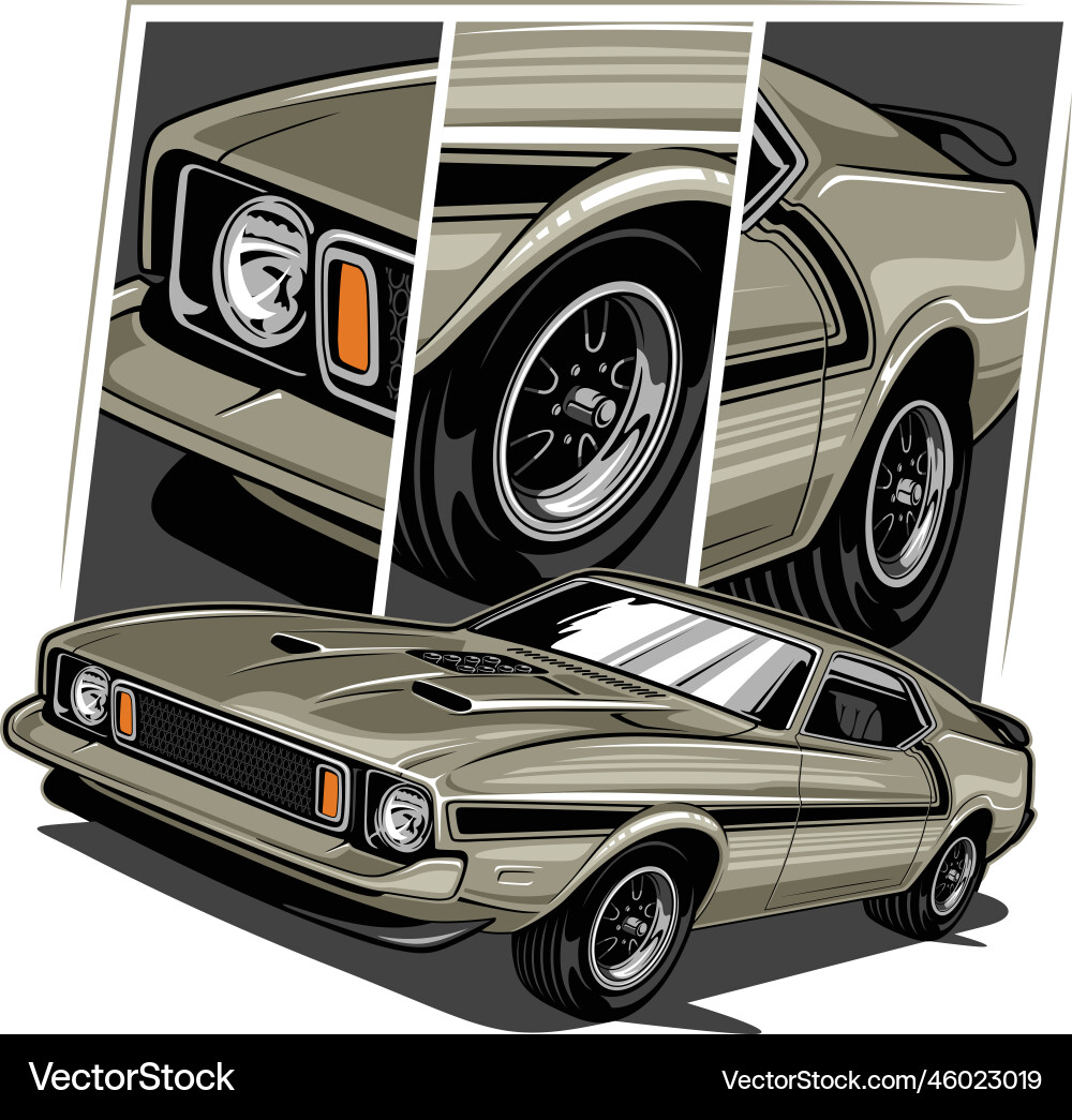 Muscle car 12 Royalty Free Vector Image - VectorStock