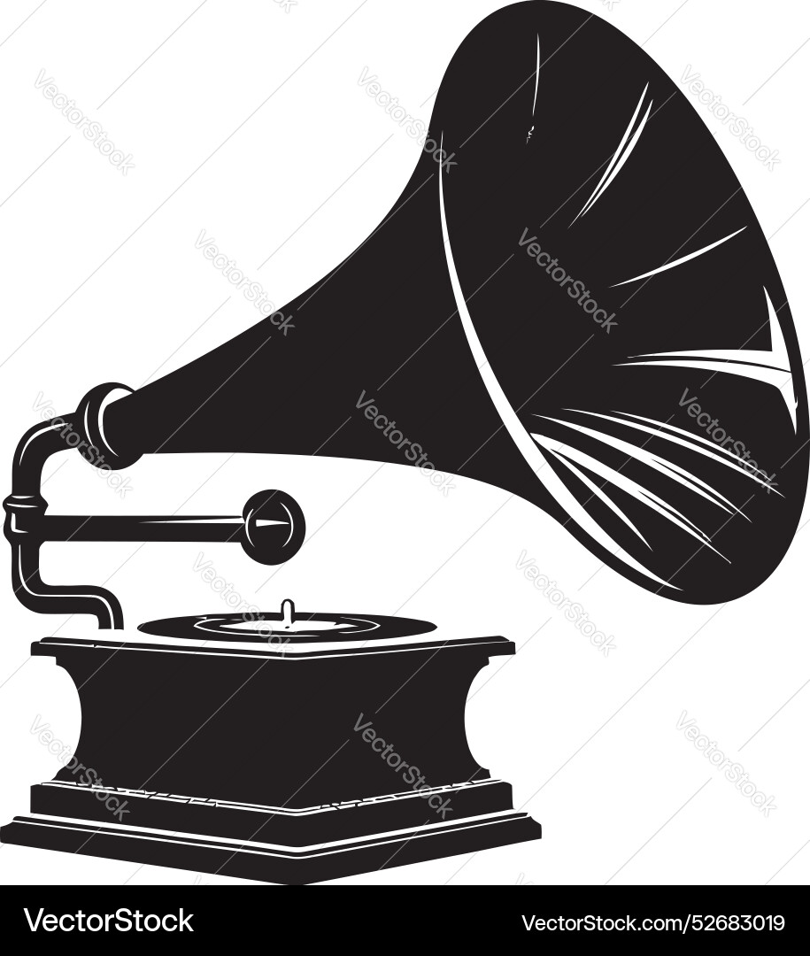 Old school sound gramophone icon and graphics Vector Image