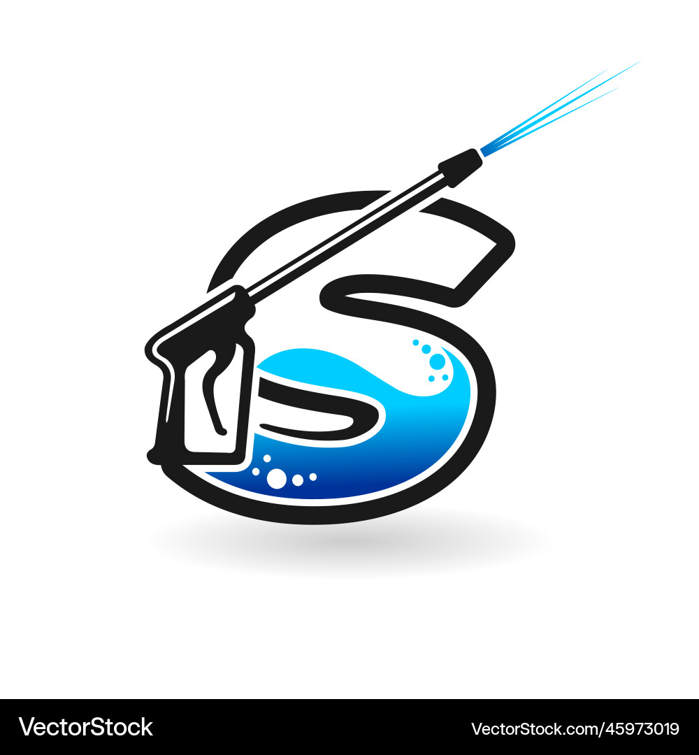 Power Wash Logo - Letter S Concept Royalty Free Vector Image