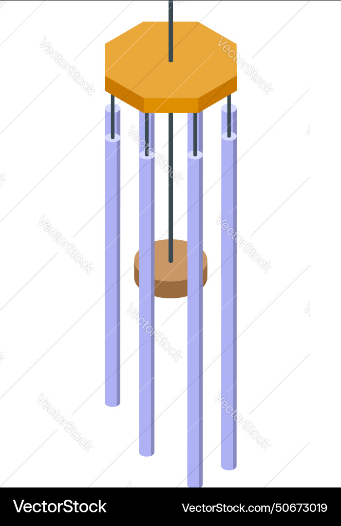 Tribal wind chime icon isometric Royalty Free Vector Image