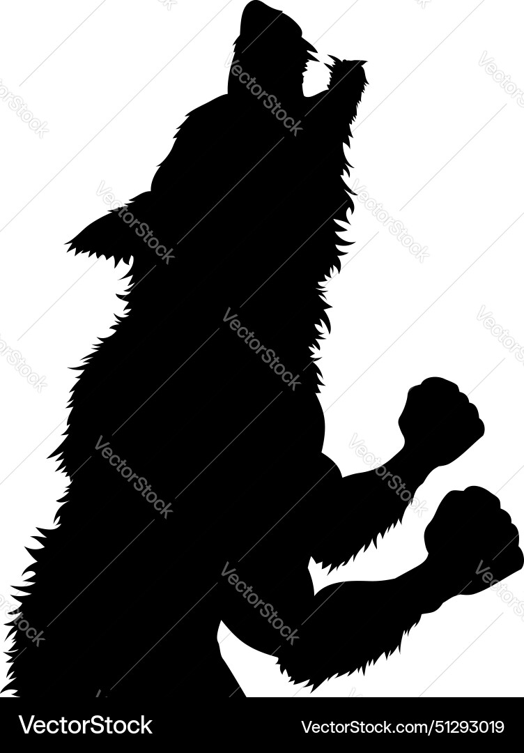 Werewolf wolfman halloween silhouette Royalty Free Vector