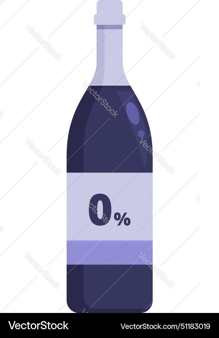 Zero alcohol champagne bottle icon cartoon Vector Image