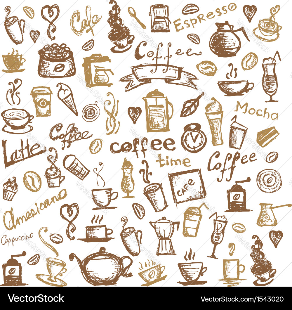 Coffee time background for your design Royalty Free Vector