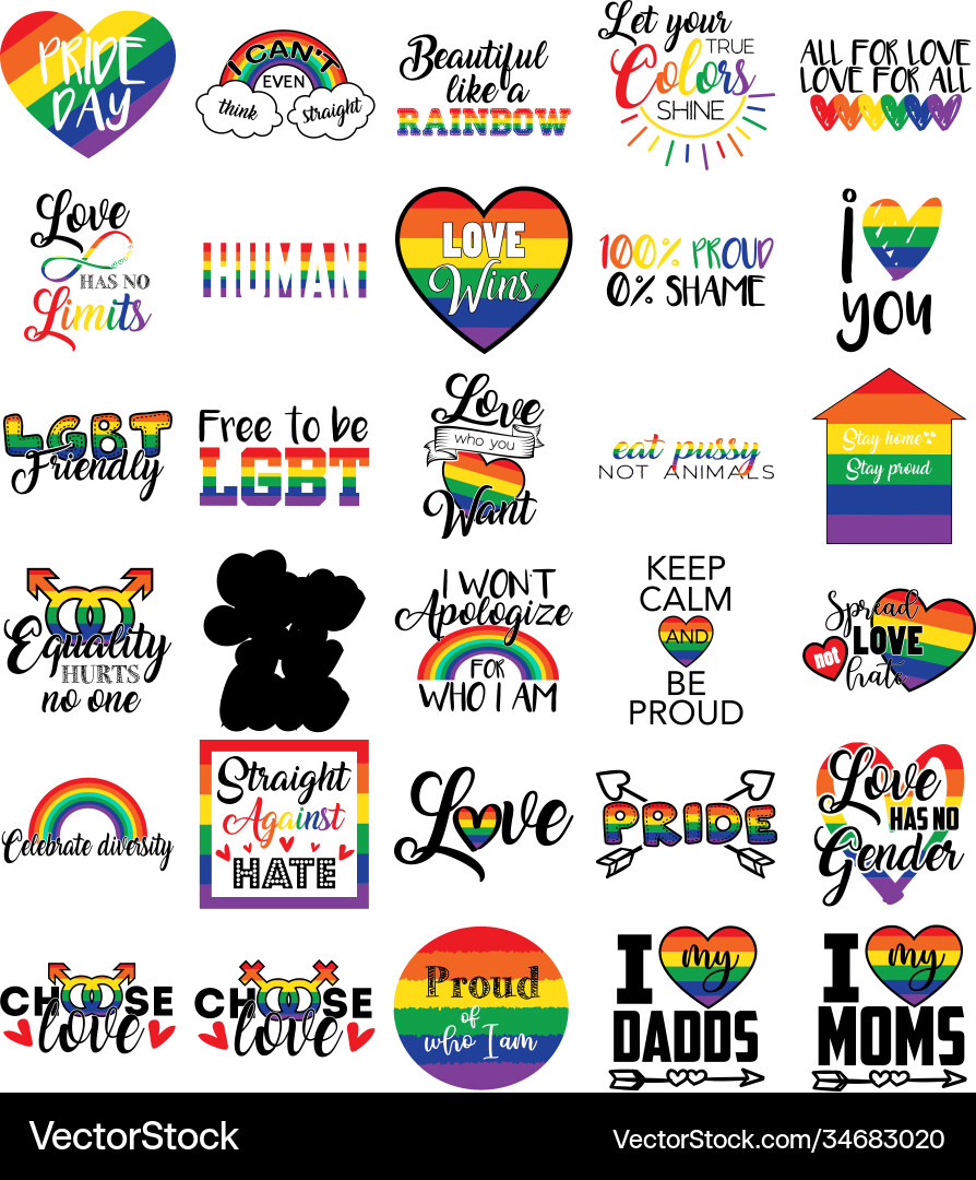 Collection lgbt phrases slogans or quotes Vector Image