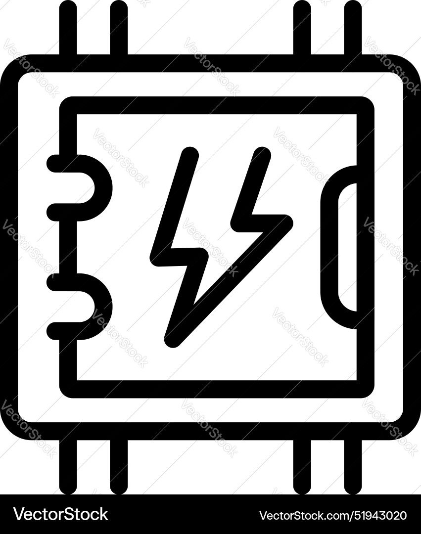 Electrical panel icon representing power Vector Image