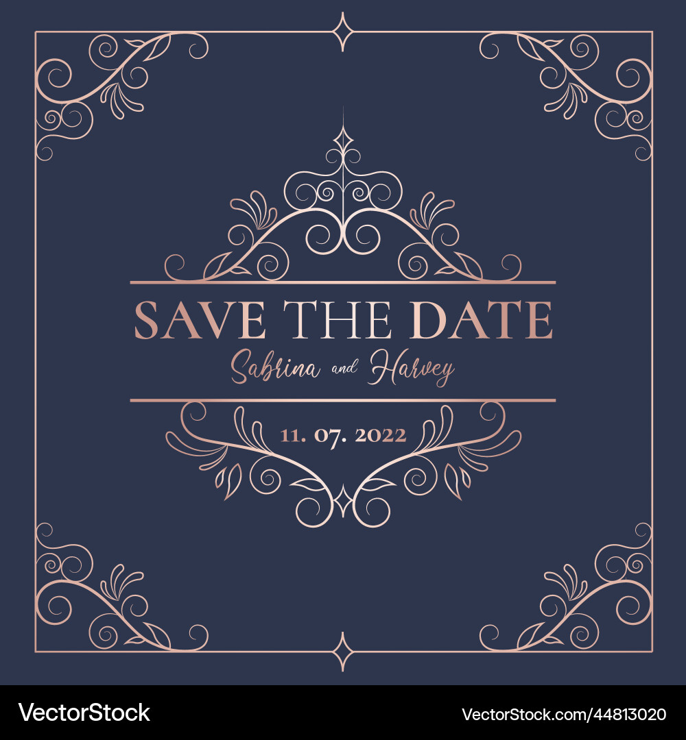 Elegant save date invitation design Royalty Free Vector