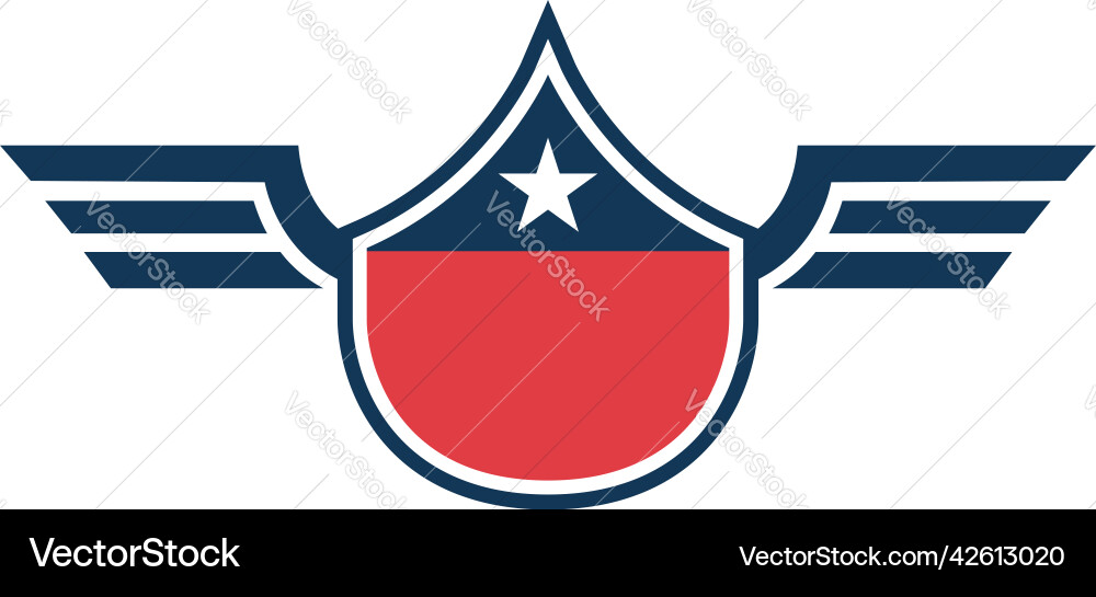Emblem template with american flag and wings Vector Image
