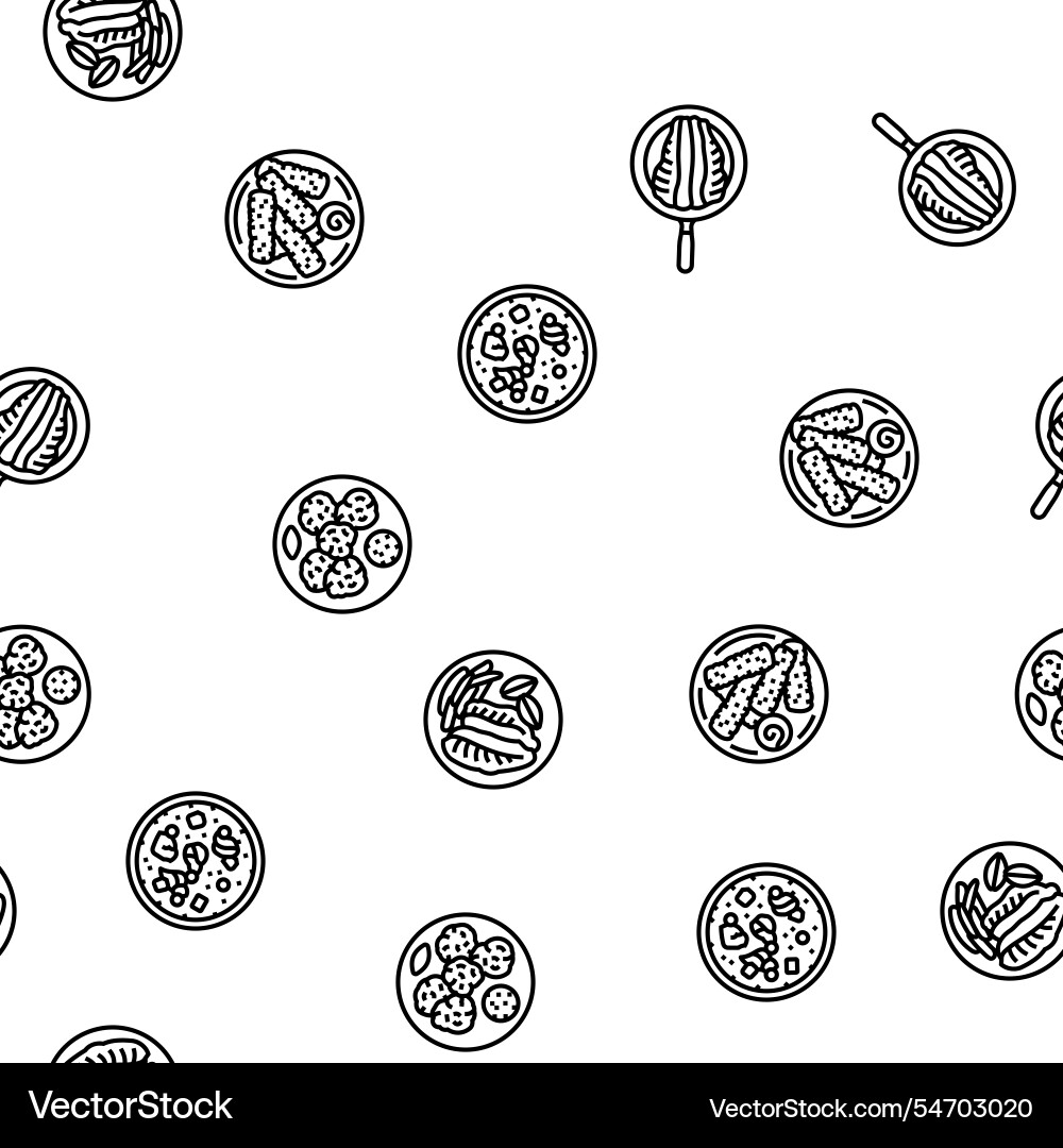 Fish dishes seamless pattern Royalty Free Vector Image