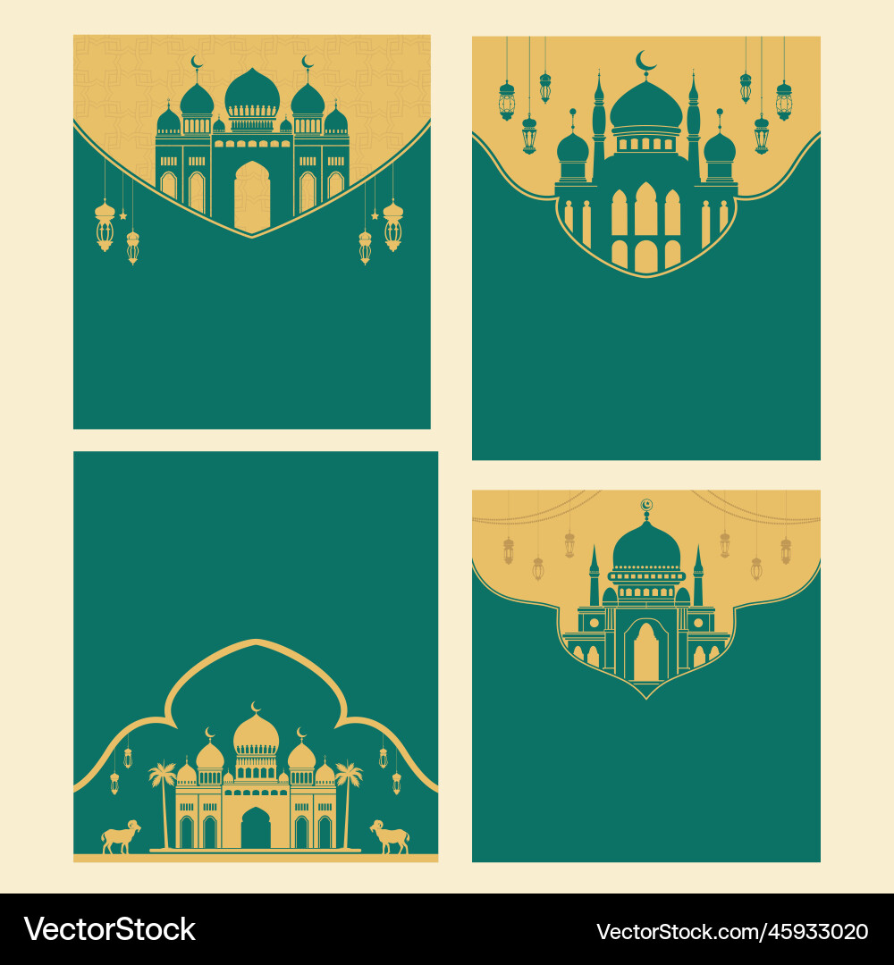 Green and yellow islamic background Royalty Free Vector