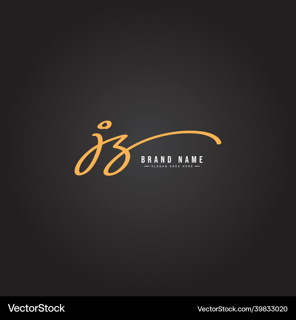 Handwritten JZ Signature Logo - Elegant Initials Vector Image
