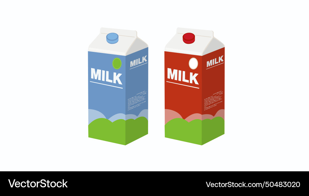 Milk box set Royalty Free Vector Image - VectorStock