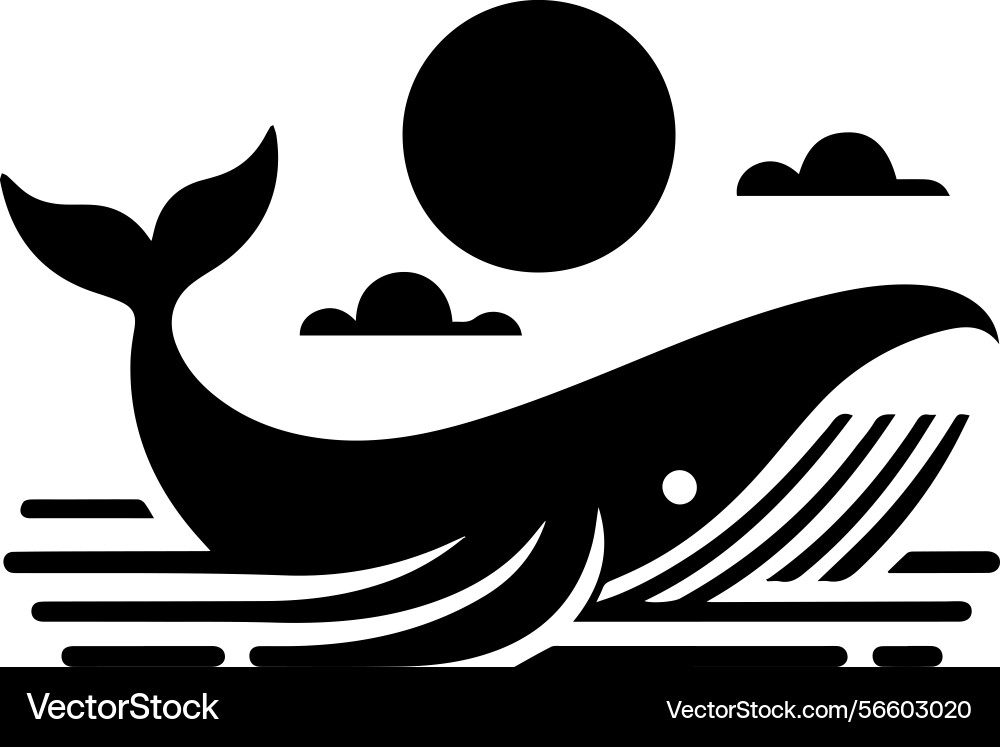 Simple whale icon modern logo Royalty Free Vector Image
