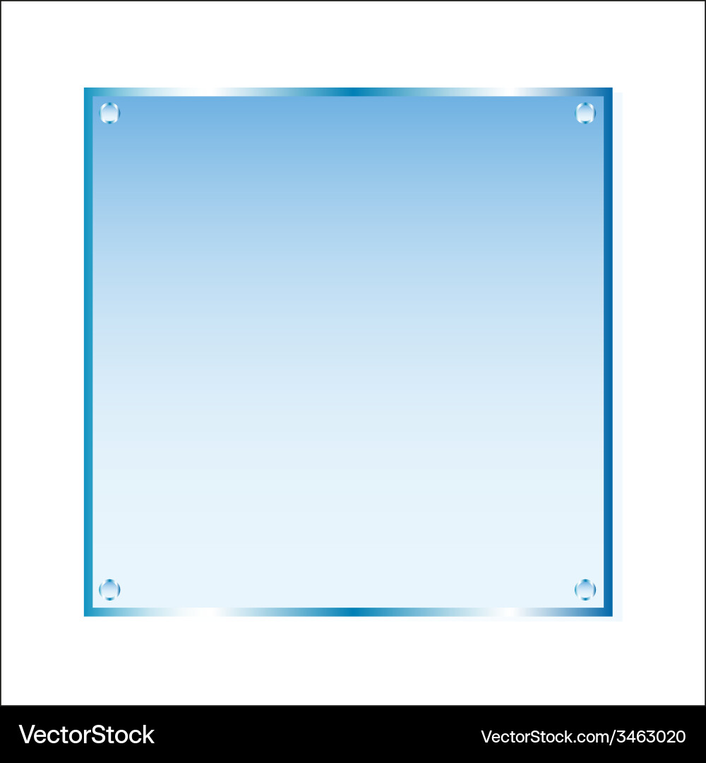 Sticker blue glass isolated object Royalty Free Vector Image