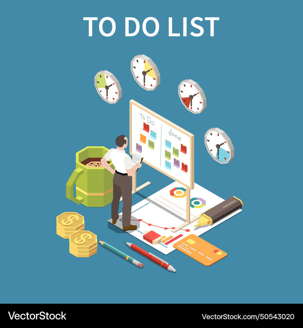 To do list concept Royalty Free Vector Image - VectorStock