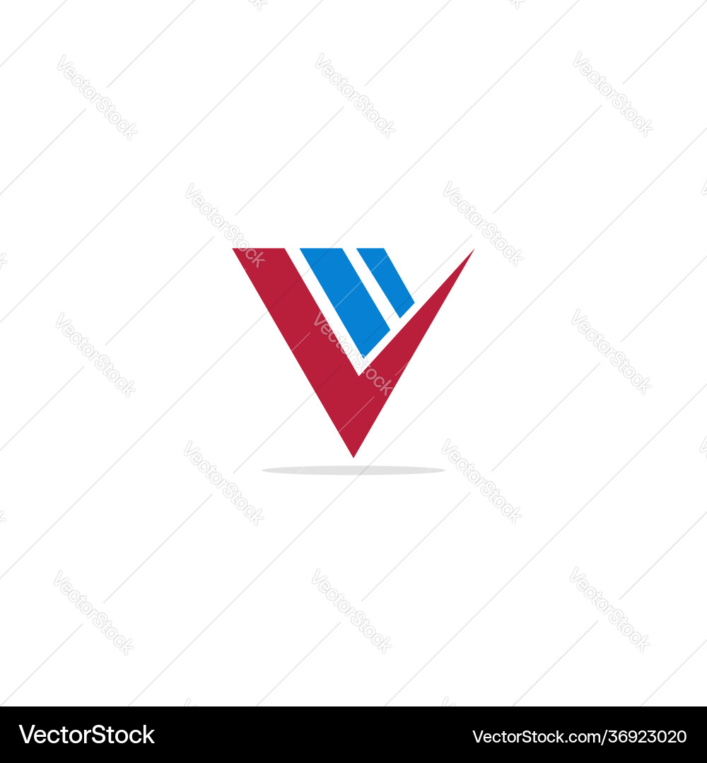 V initial shape line logo Royalty Free Vector Image