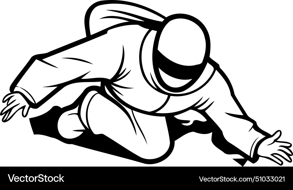 A judo player running set inside circle done Vector Image